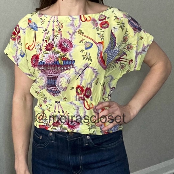 Maeve | Tops | Anthropologie Maeve Tropical Garden Silk Blouse | Poshmark